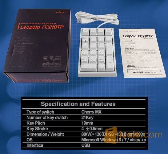 Mechanical Numpad Leopold FC210TP White PBT Keyboard (Red Cherry MX) di Kota Jakarta Barat, DKI ...