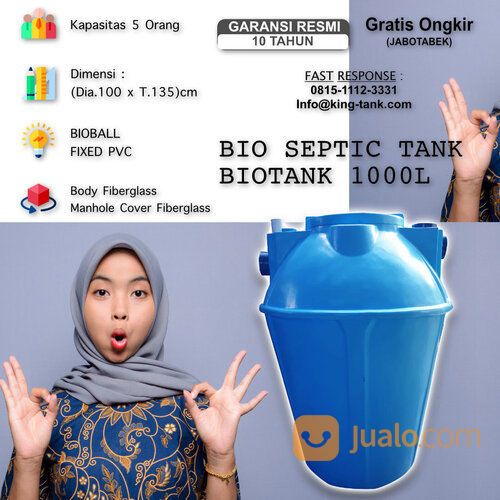 Sepiteng BIOTANK BIOFIL Vertikal 1000 Liter / 1m3 di Kota Jakarta Barat ...