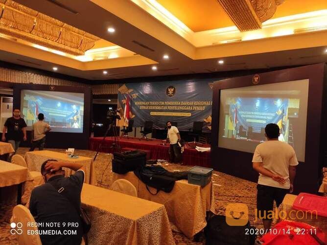 Jasa pembuatan baackdrop untuk frame layar proyektor di Kota Medan ...