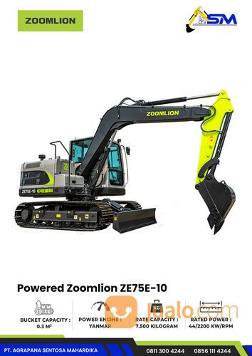 ZOOMLION CRAWLER EXCAVATOR ZE75E-10 di Kota Jakarta Utara, DKI Jakarta ...