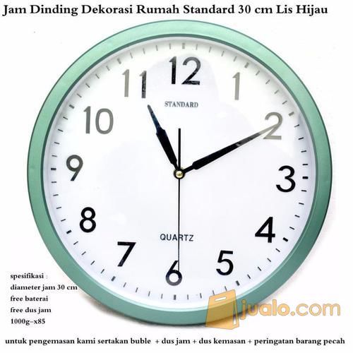jam dinding dekorasi rumah standard 30 cm lis hijau di Kota Jakarta ...